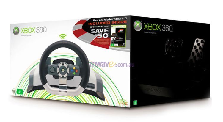 Microsoft Xbox 360 - Wireless Racing Wheel + Forza Motorsport 3 ...
