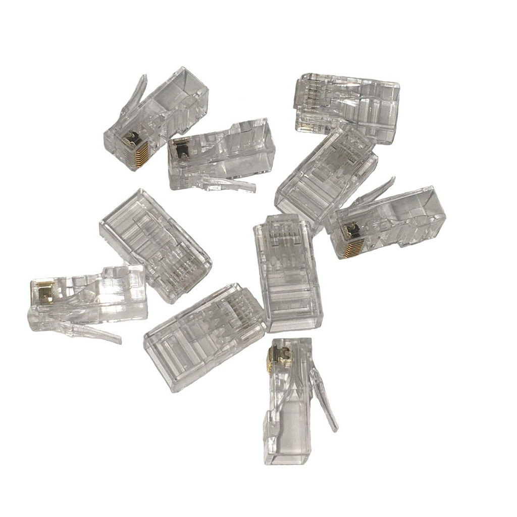 4Cabling Cat6 8 Position RJ45 One-Piece Modular Crimp Plug - Stranded ...
