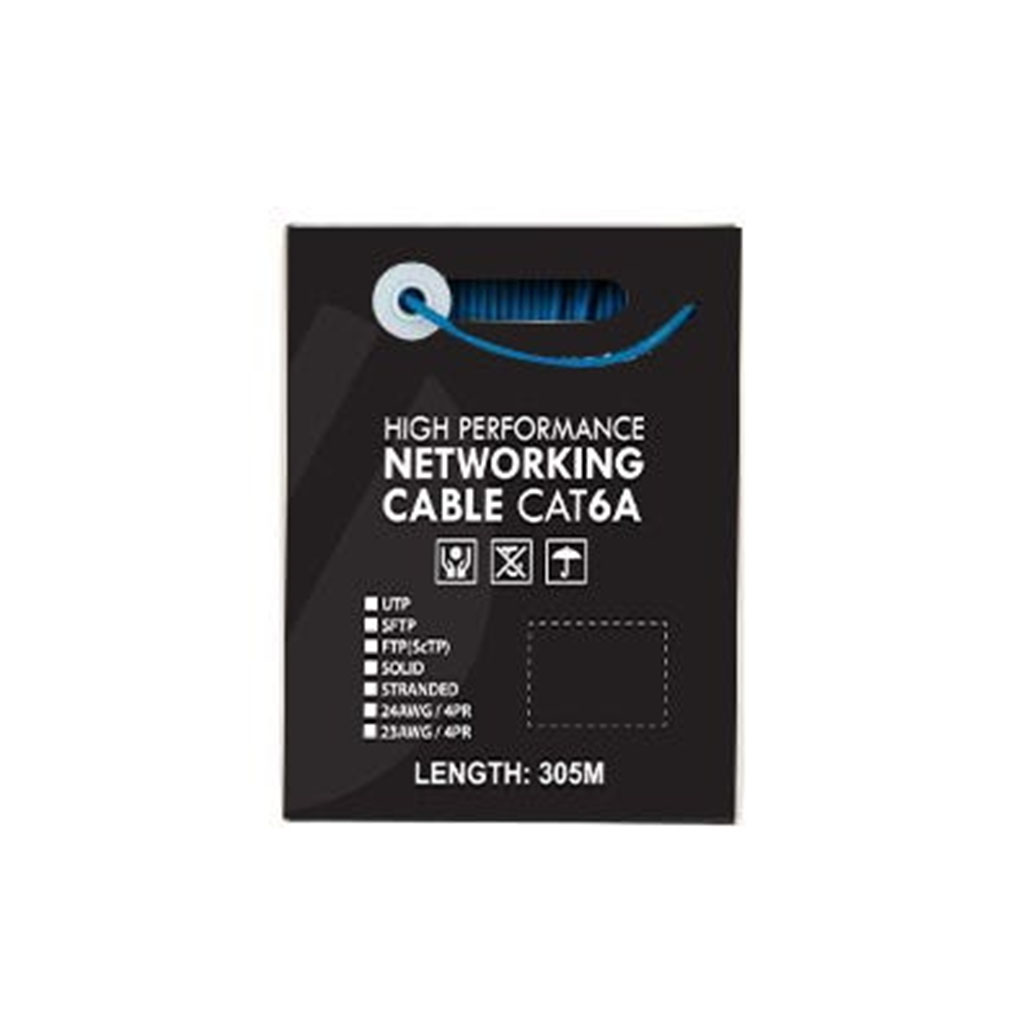 4Cabling CAT6A U/UTP 23AWGx4P PVC Jacketed Cable - Blue - 305m - SLD ...