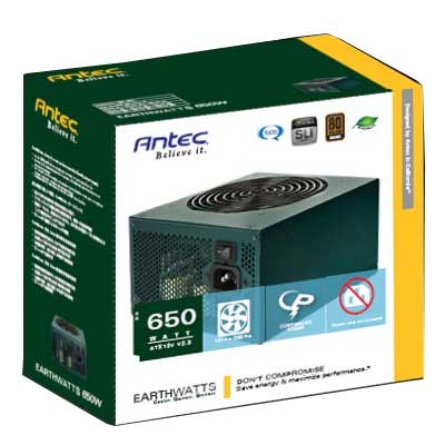 Antec EarthWatts EA-650 Green 650W Power Supply - 80 Plus Bronze ...