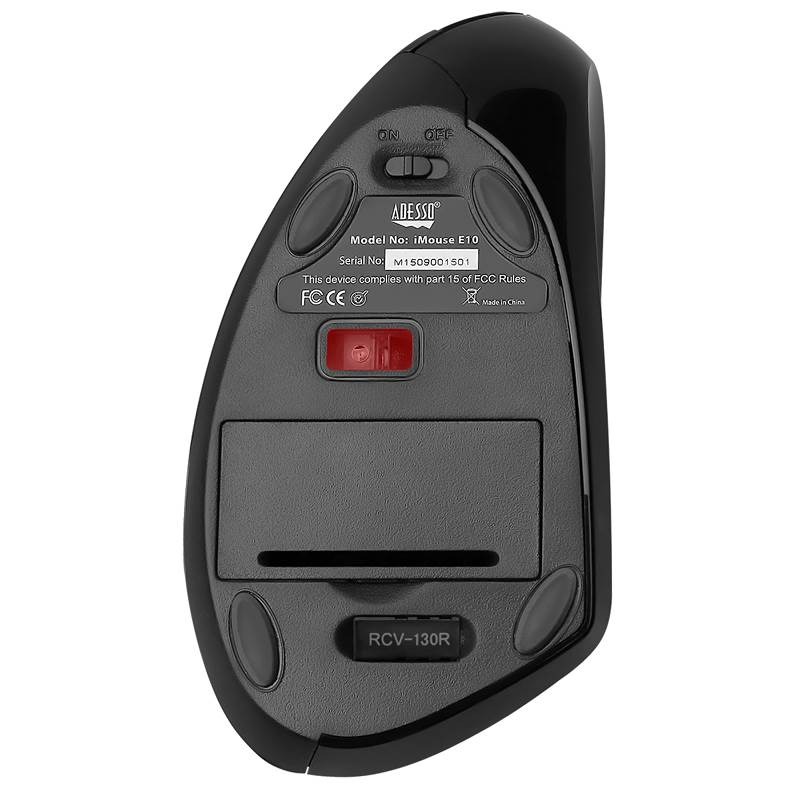 Adesso iMouse E10 - 2.4 GHz RF Wireless Vertical Ergonomic Mouse ...