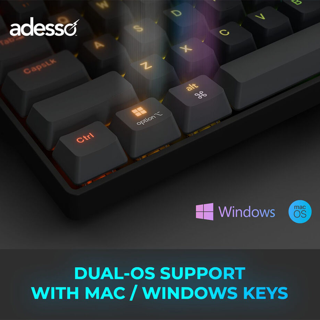 Adesso EasyTouch 1000 Wireless RGB Mini Mechanical Keyboard - EASYTOUCH ...