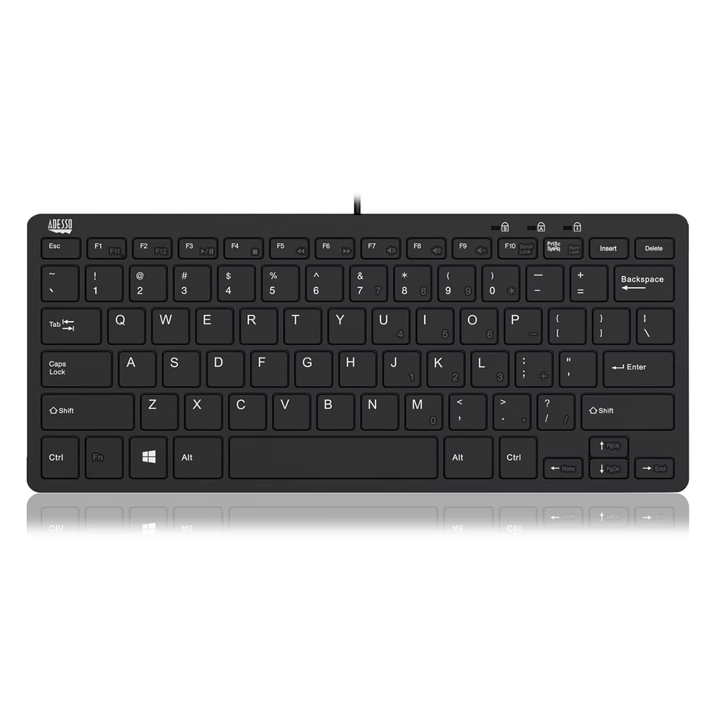 Adesso Mini Wired Keyboard with 2-Port USB HUB - AKB-510HB | Mwave