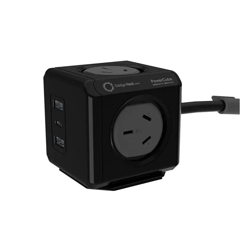 Allocacoc PowerCube 1.5m Extended USB - 4 Outlets 2 USB-A + 1 USB-C PD ...