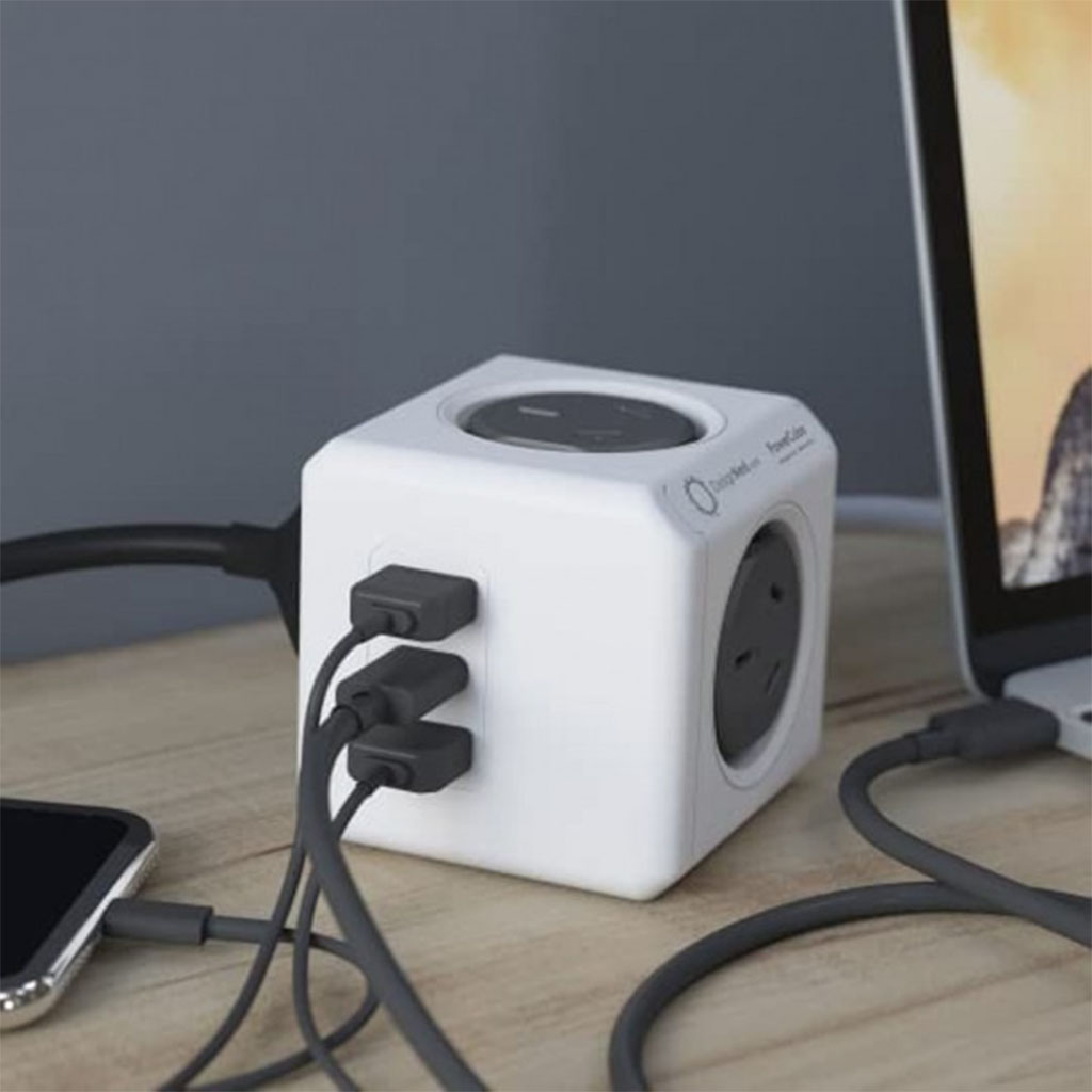 Allocacoc PowerCube 1.5m Extended USB - 4 Outlets 2 USB-A + 1 USB-C PD ...