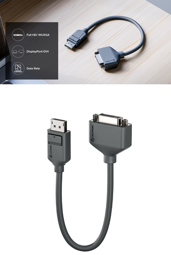 Alogic Elements DisplayPort to DVI Male to Female 20cm Adapter ...