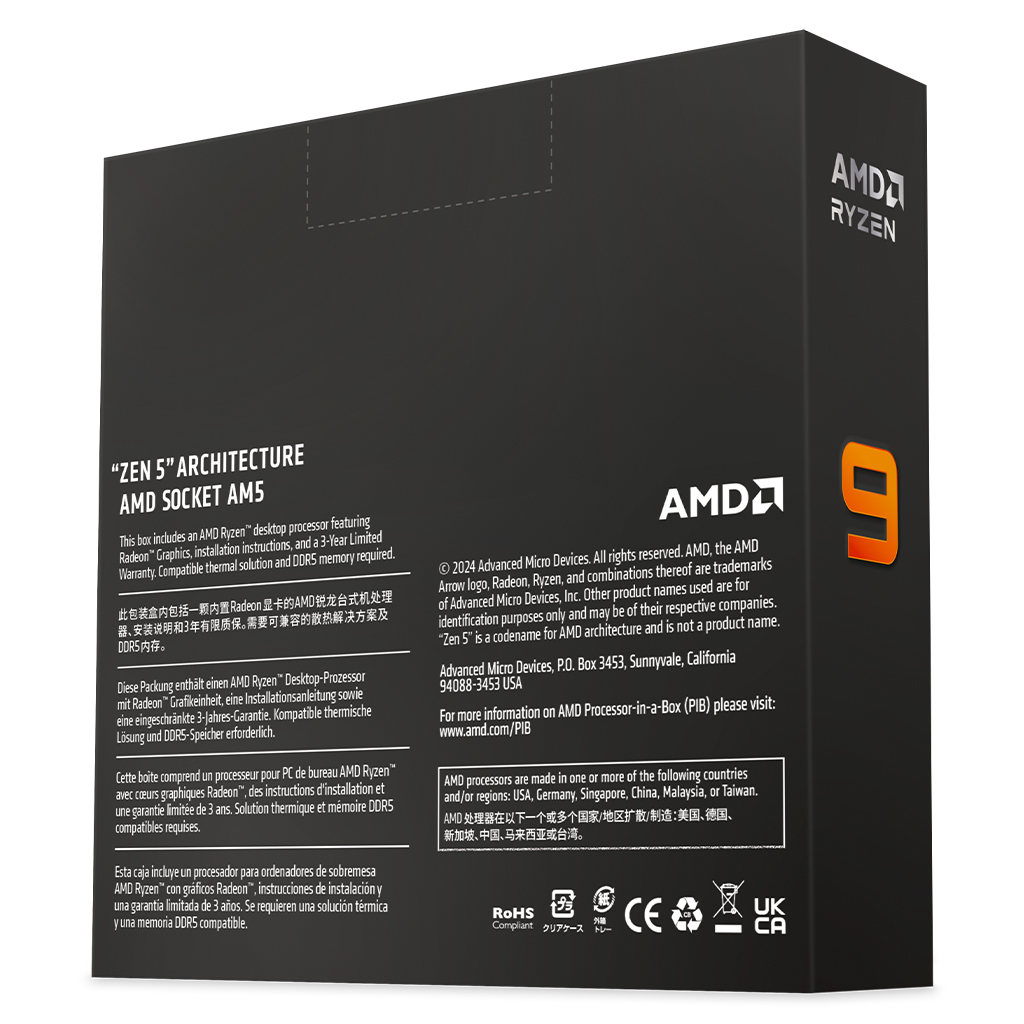 AMD Ryzen 9 9950X 16 Core 32 Threads up to 5.7GHz AM5 Unlocked CPU ...