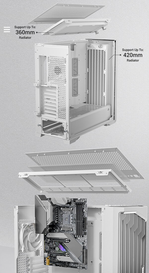 Antec Performance 1 FT Tempered Glass Full Tower E-ATX Case - White ...