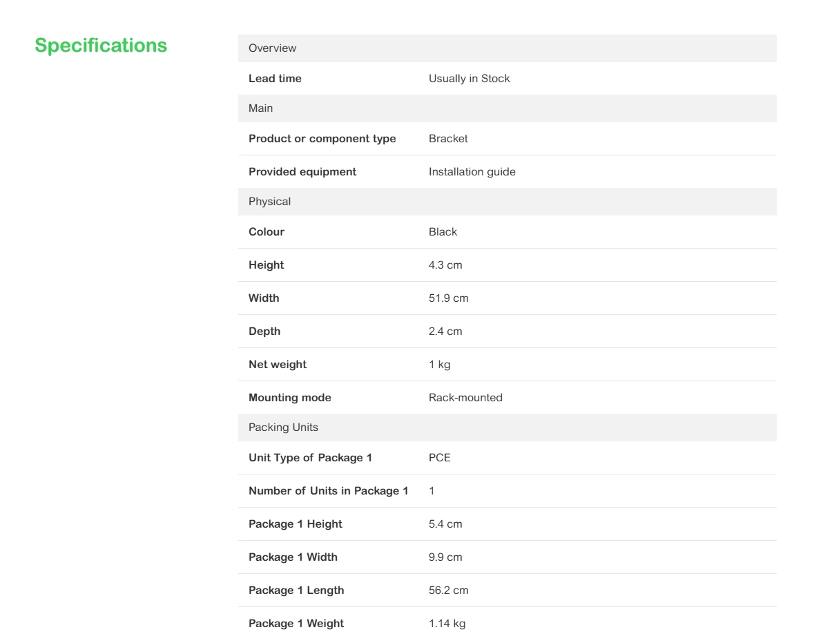 APC AP7768 Rack ATS, Rear Rails, Bracket Kit - AP7768 | Mwave