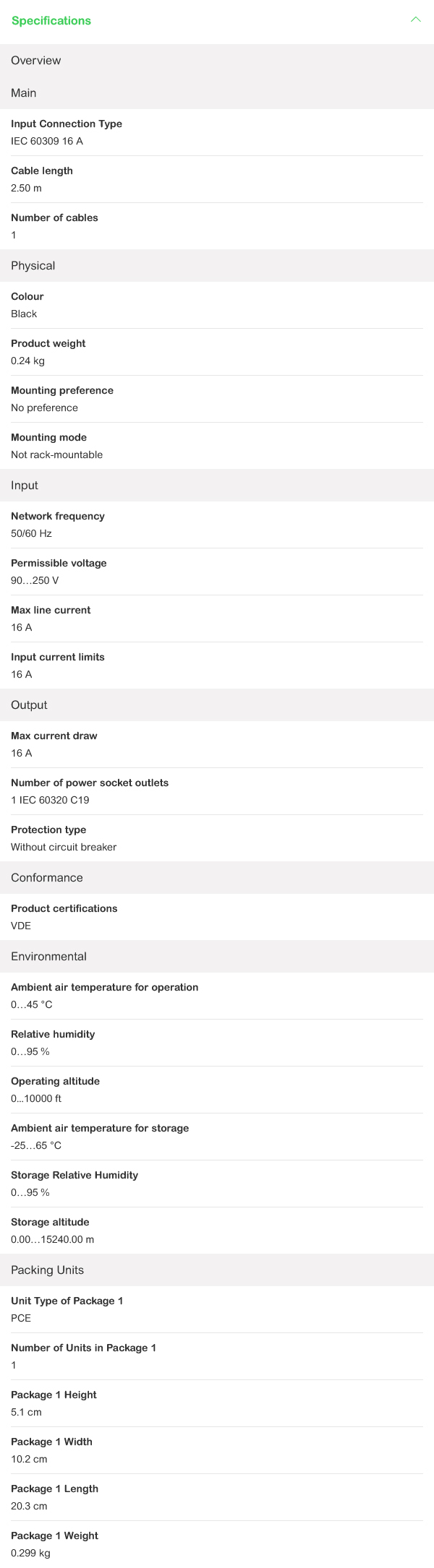 APC AP9876Power Cord, C19 to IEC309 16A, 2.5m - AP9876 | Mwave