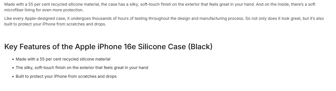 Apple iPhone 16e Silicone Case - Black - MD3N4FE/A | Mwave