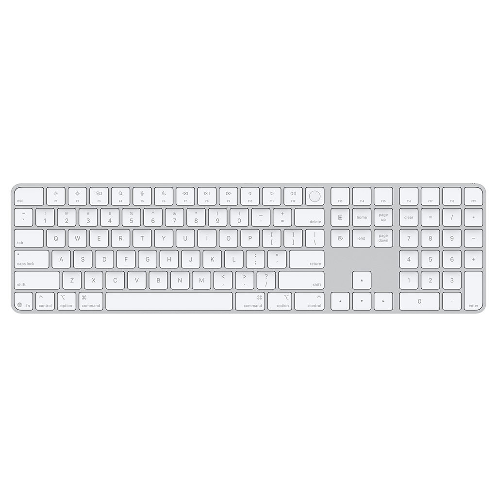 Apple Magic Keyboard with Touch ID and Numeric Keypad - White - MXK73ZA ...