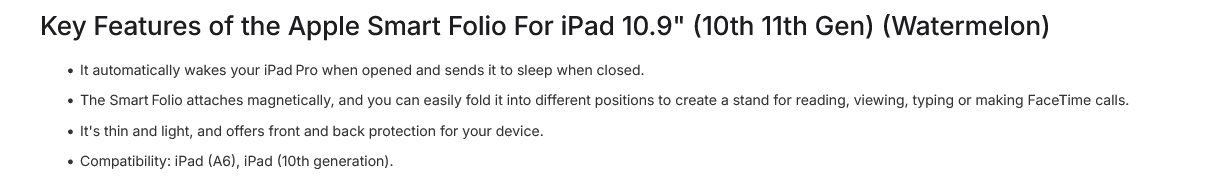 Apple Smart Folio For iPad 10.9" (10th/11th Gen) - Watermelon - MDEP4FE ...