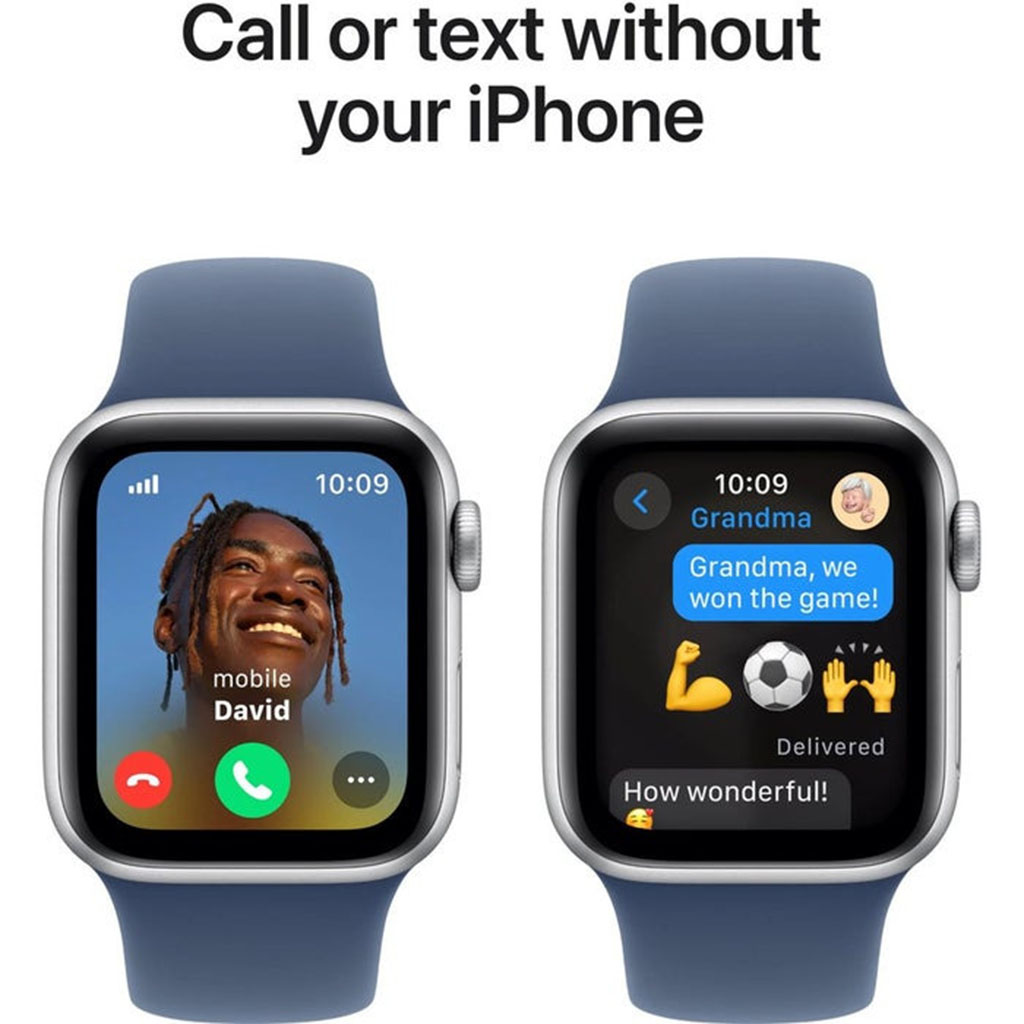 Apple Watch SE 40mm Silver Aluminium Case GPS + Cellular Sport Band - M ...