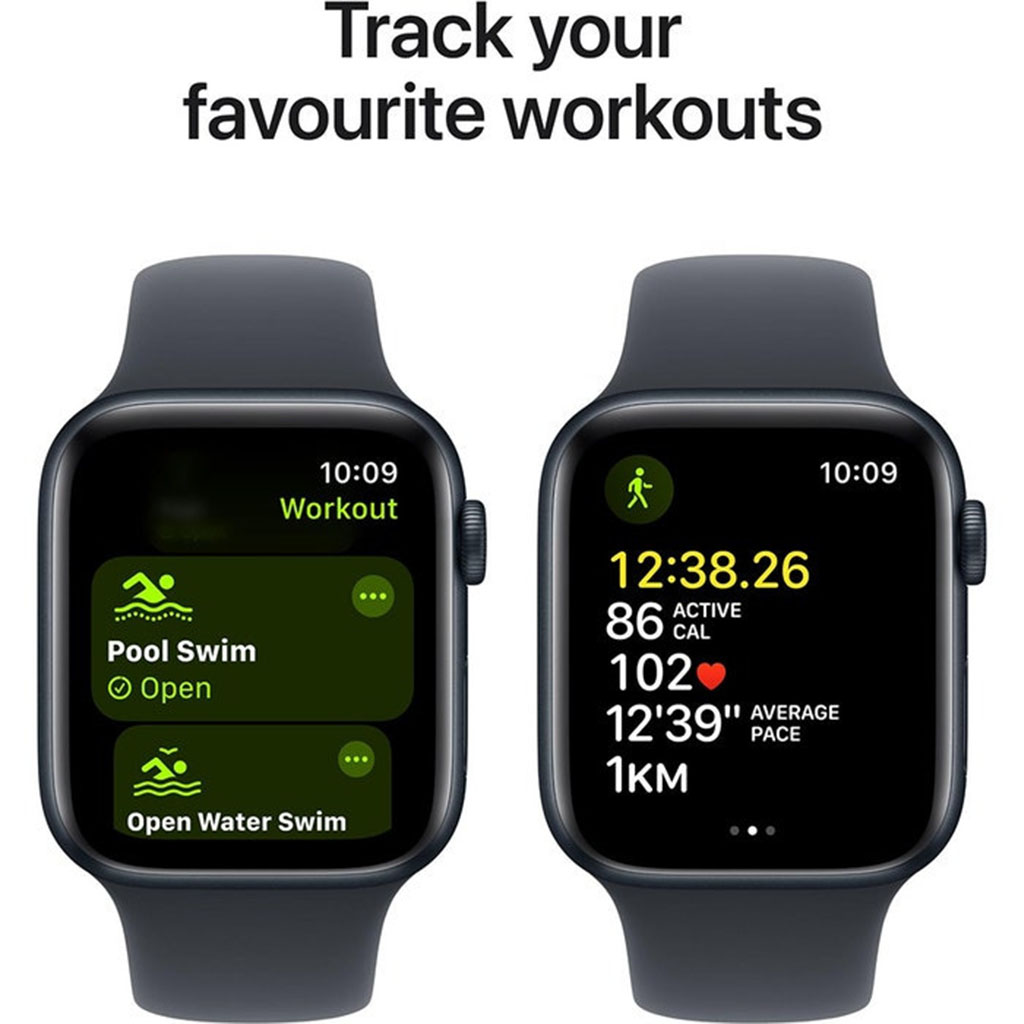Apple Watch SE 44mm Midnight Aluminium Case GPS Sport Band - S/M (2024 ...