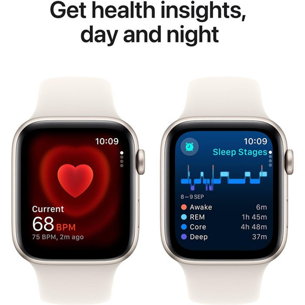 Apple Watch SE 44mm Starlight Aluminium Case GPS Sport Band - S/M (2024 ...