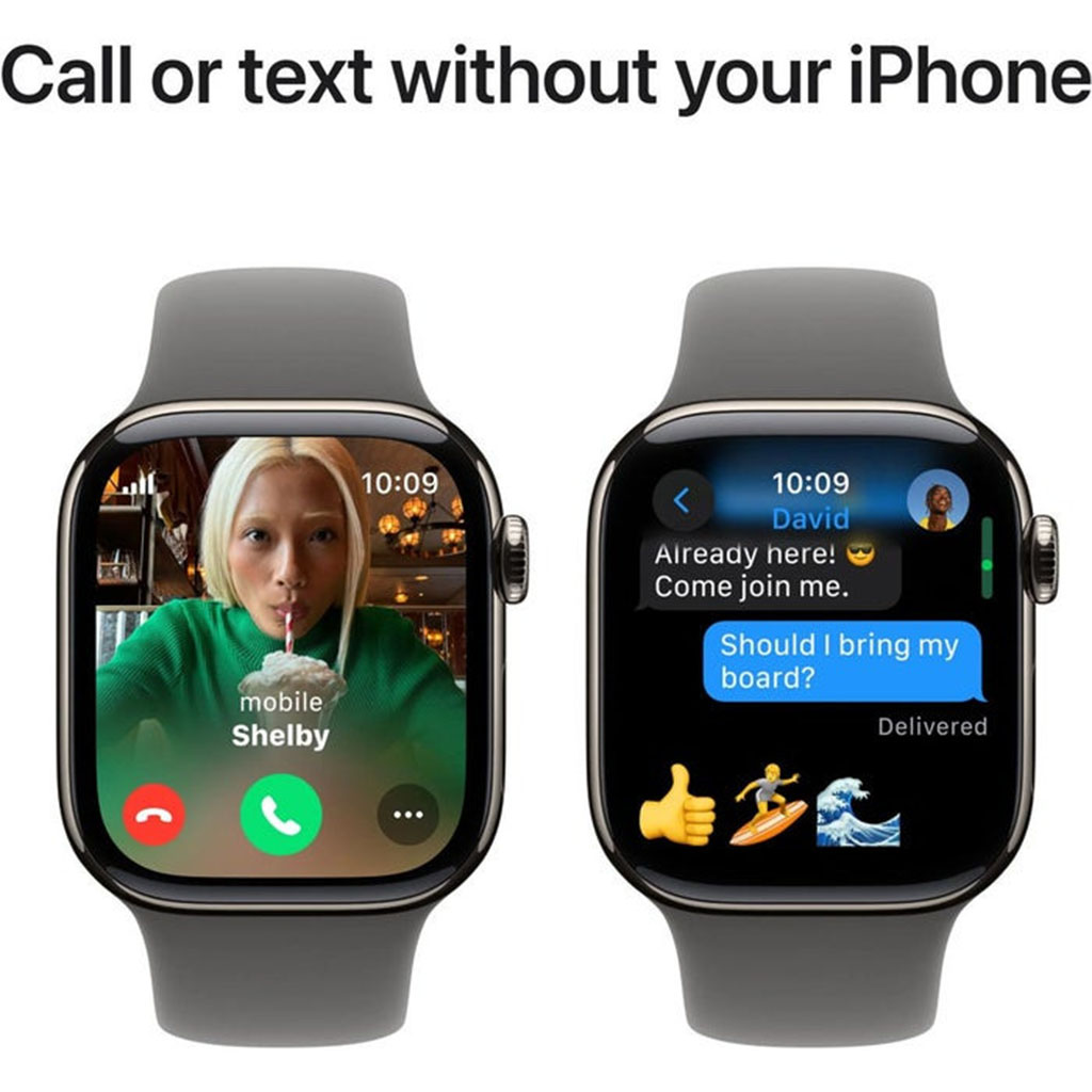 Apple Watch Series 10 42mm Natural Titanium Case GPS + Cellular Sport ...