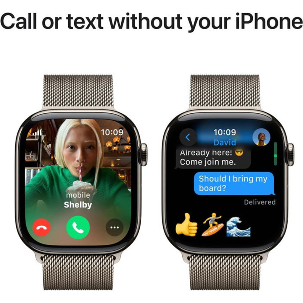 Apple Watch Series 10 46mm Natural Titanium Case GPS + Cellular Sport ...