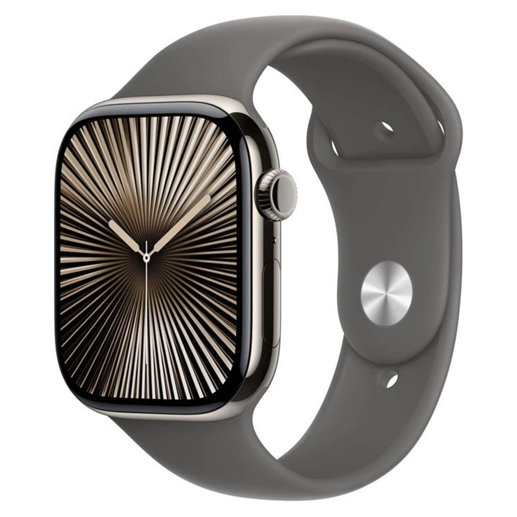 Apple Watch Series 10 46mm Natural Titanium Case GPS + Cellular Sport ...