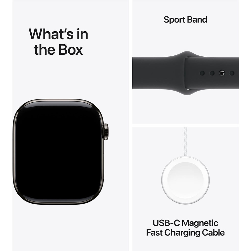 Apple Watch Series 10 46mm Slate Titanium Case GPS + Cellular Sport ...