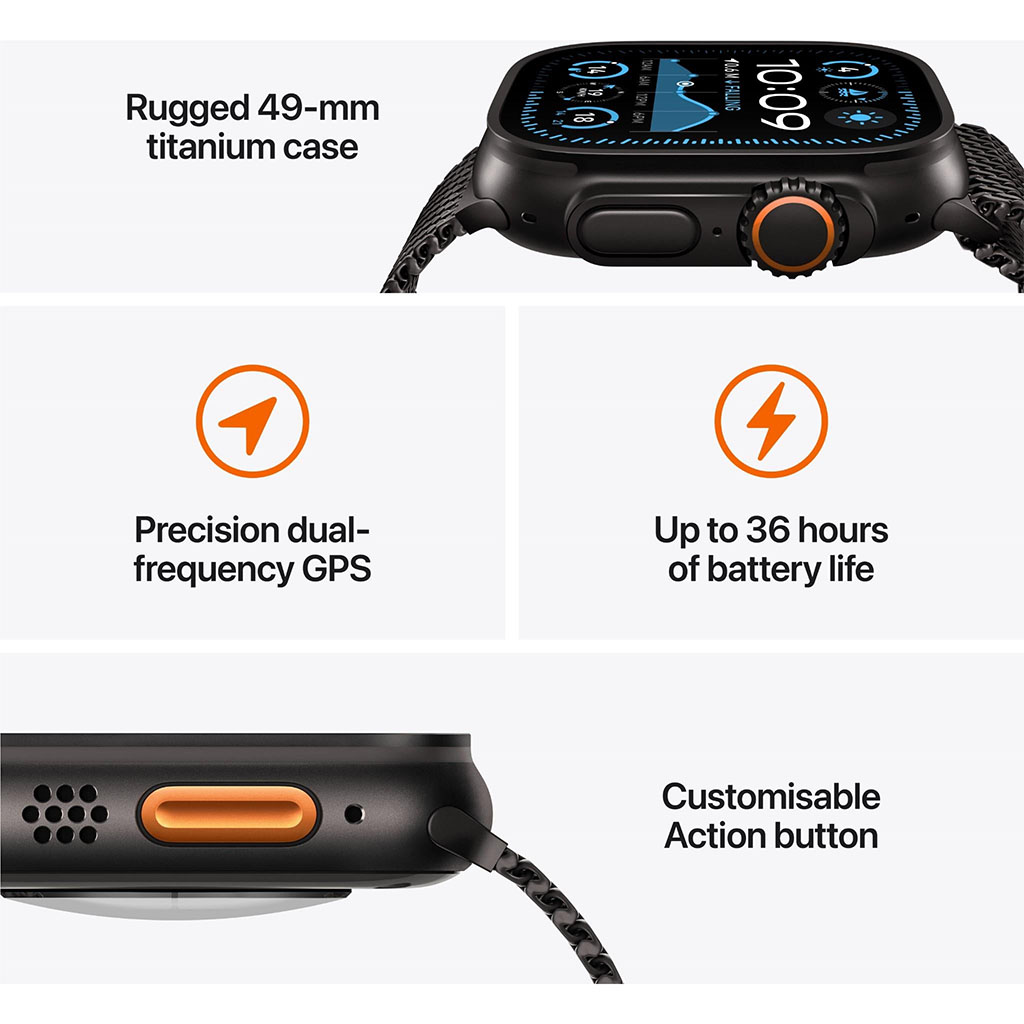 Apple Watch Ultra 2 49mm Black Titanium Case GPS + Cellular Loop - L ...