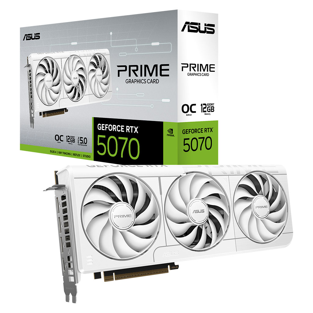 ASUS GeForce RTX 5070 PRIME OC 12GB GDDR7 Video Card - White - PRIME-RTX5070-O12G-WHITE | Mwave