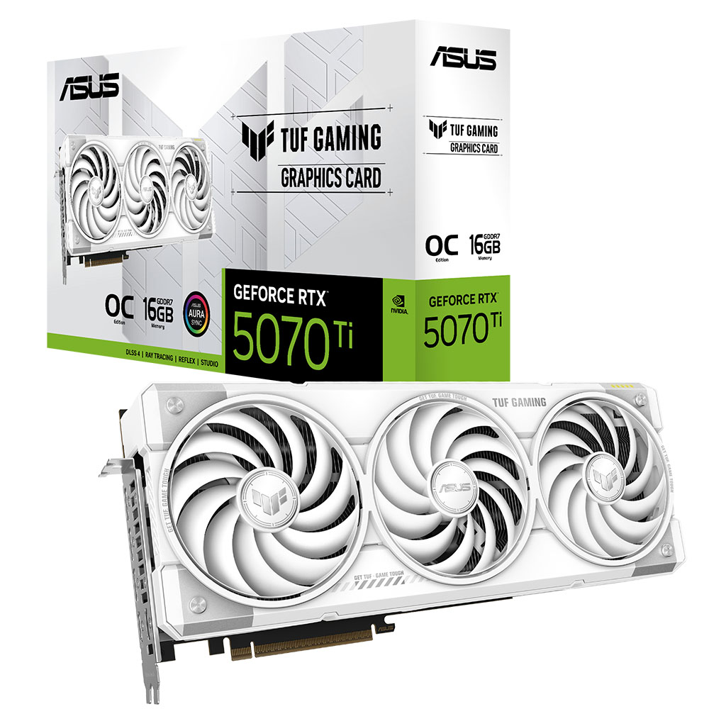 ASUS GeForce RTX 5070 Ti TUF Gaming OC 16GB GDDR7 Video Card - White ...
