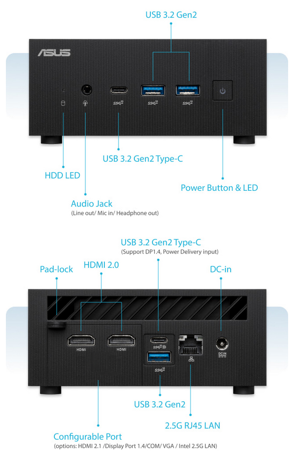 ASUS PN64 Mini PC Barebone Kit - Intel Core i7 13th Gen - PN64 ...