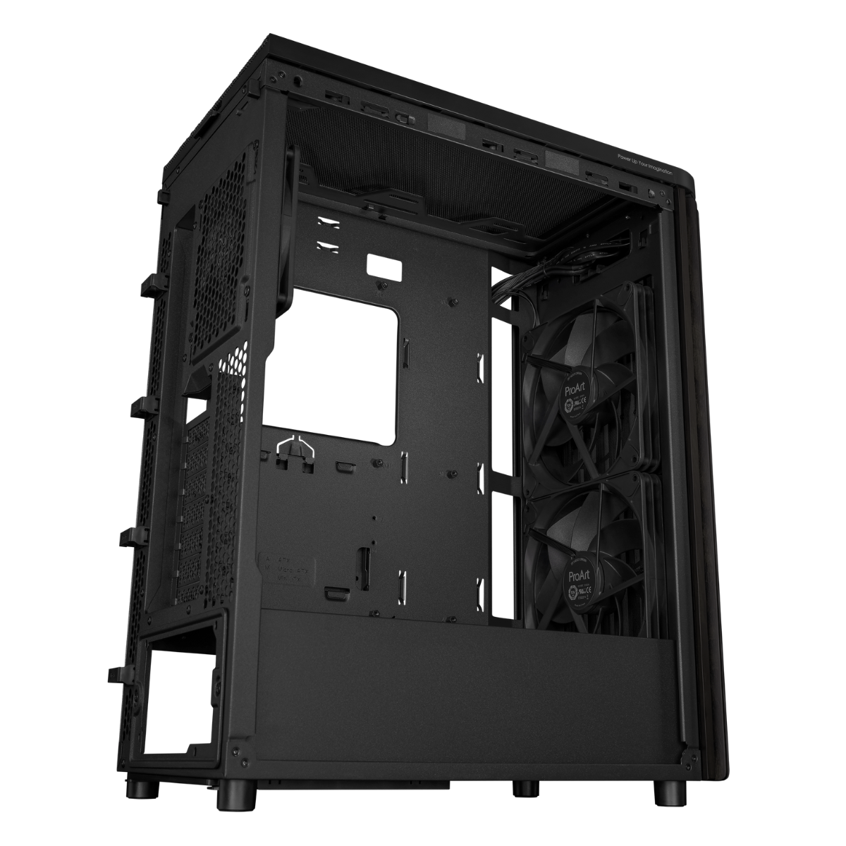 ASUS ProArt PA401 Wood Edition Tempered Glass PWM ATX PC Case - Black ...