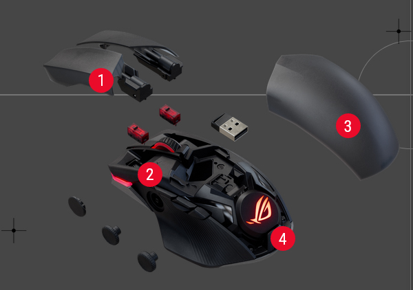 ASUS ROG Chakram X Origin Wireless Optical Gaming Mouse - ROG CHAKRAM X ...