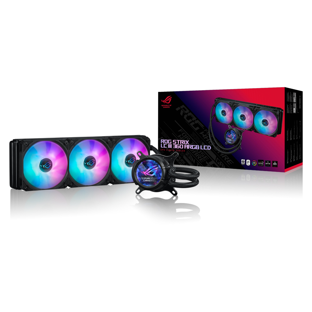 ASUS ROG STRIX LC III 360 ARGB LCD 360mm AIO Liquid CPU Cooler - ROG ...