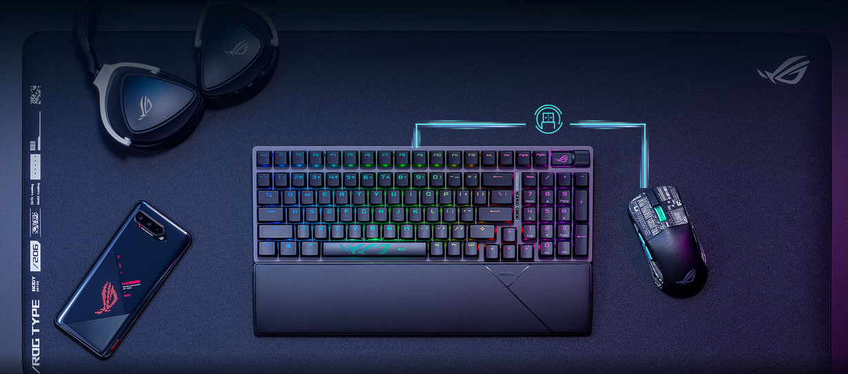 ASUS ROG Strix Scope II 96 Wireless White Mechanical Gaming Keyboard ...