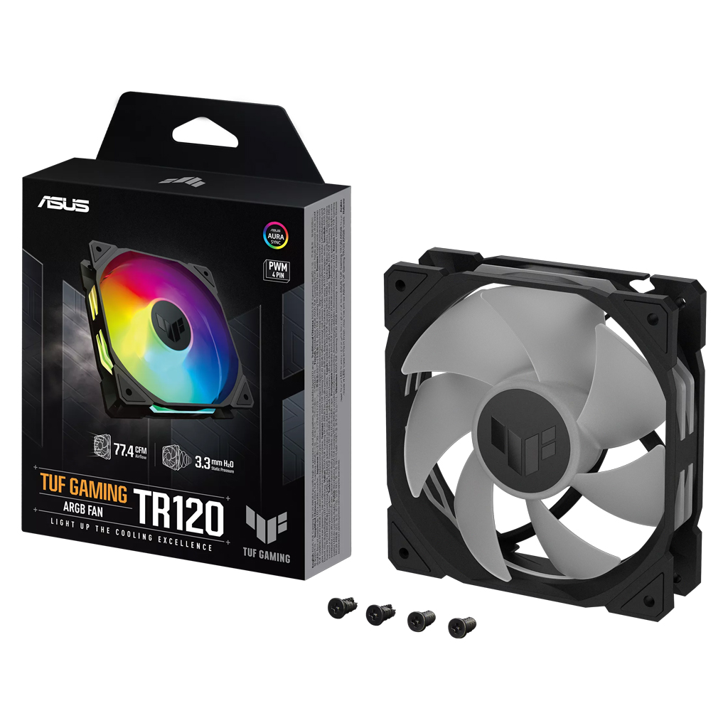 ASUS TUF Gaming TR120 ARGB 120mm PWM Black Fan - 1 Pack - TUF GAMING ...