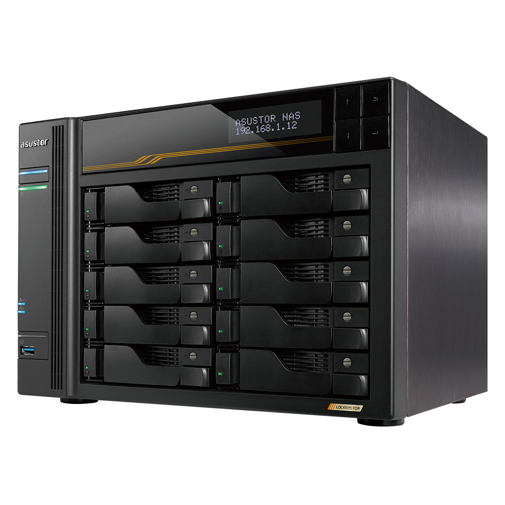 Asustor Lockerstor 10 AS6810T 10-Bay Diskless NAS Ryzen V3C14 Quad-Core ...