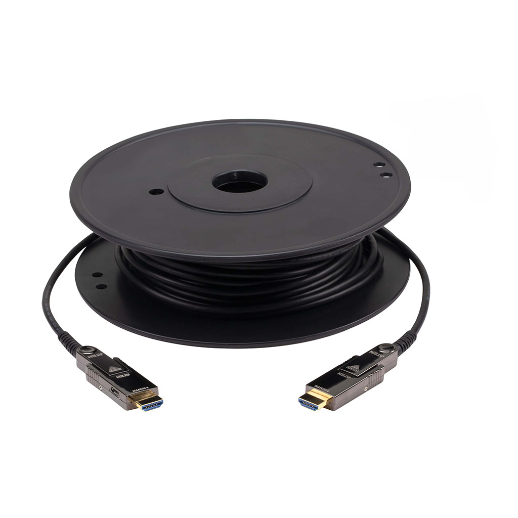 ATEN 20m True 4K HDMI Active Optical Cable w/ Pluggable Gender ...