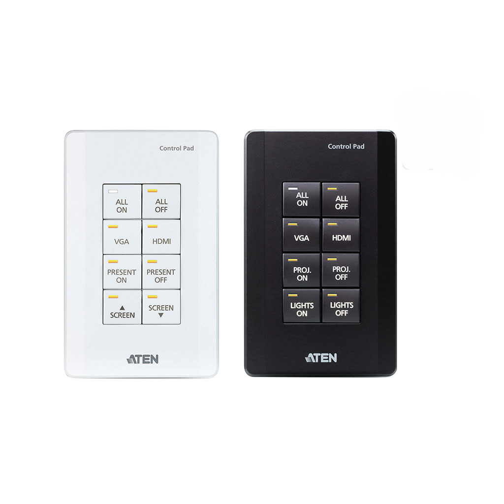 ATEN 8-Button Control Pad with 1 Gang US Wall Plate - Black - VK01001 ...