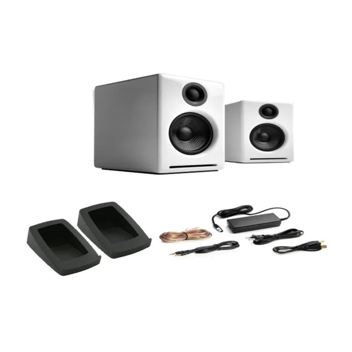 Audioengine A2+ Wireless Speakers with DS1 Speaker Stands - White - BDL ...