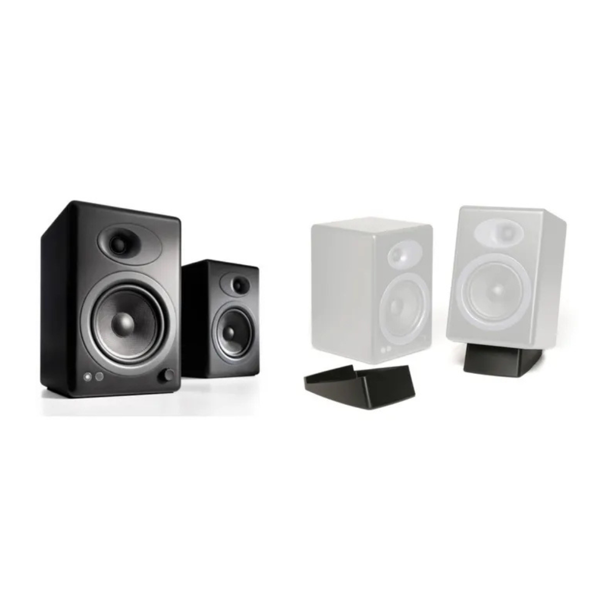 Audioengine A5+ Wireless Bookshelf Speakers with DS2 Speaker Stands ...