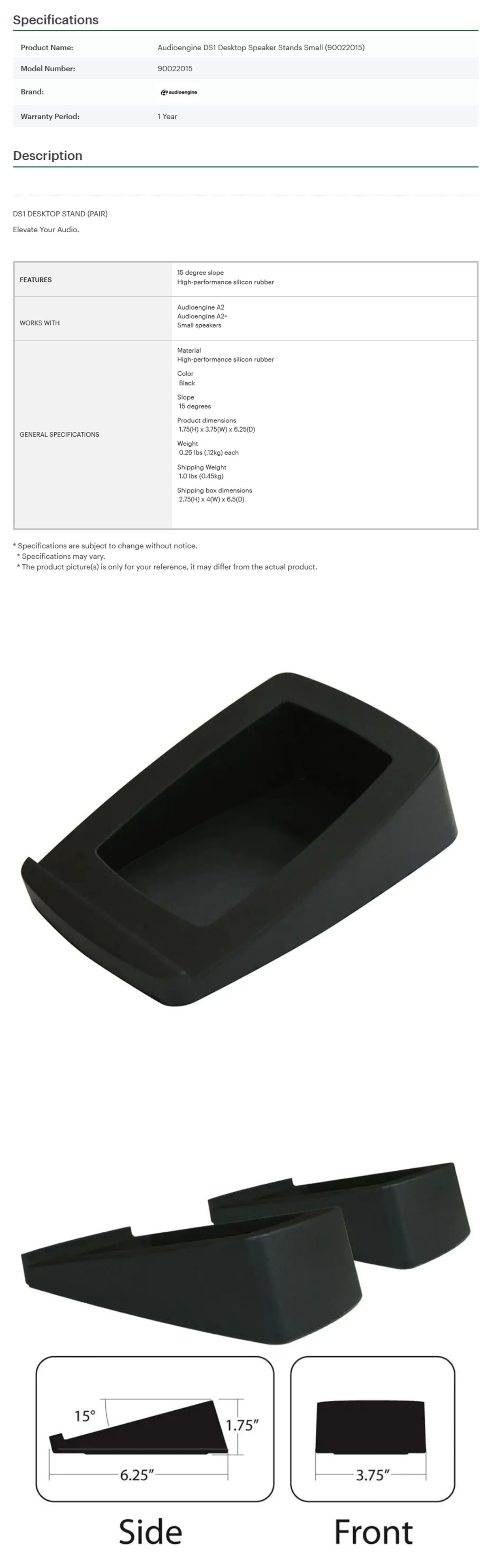 Audioengine DS1 Desktop Speaker Stands - Small - 90022015 | Mwave