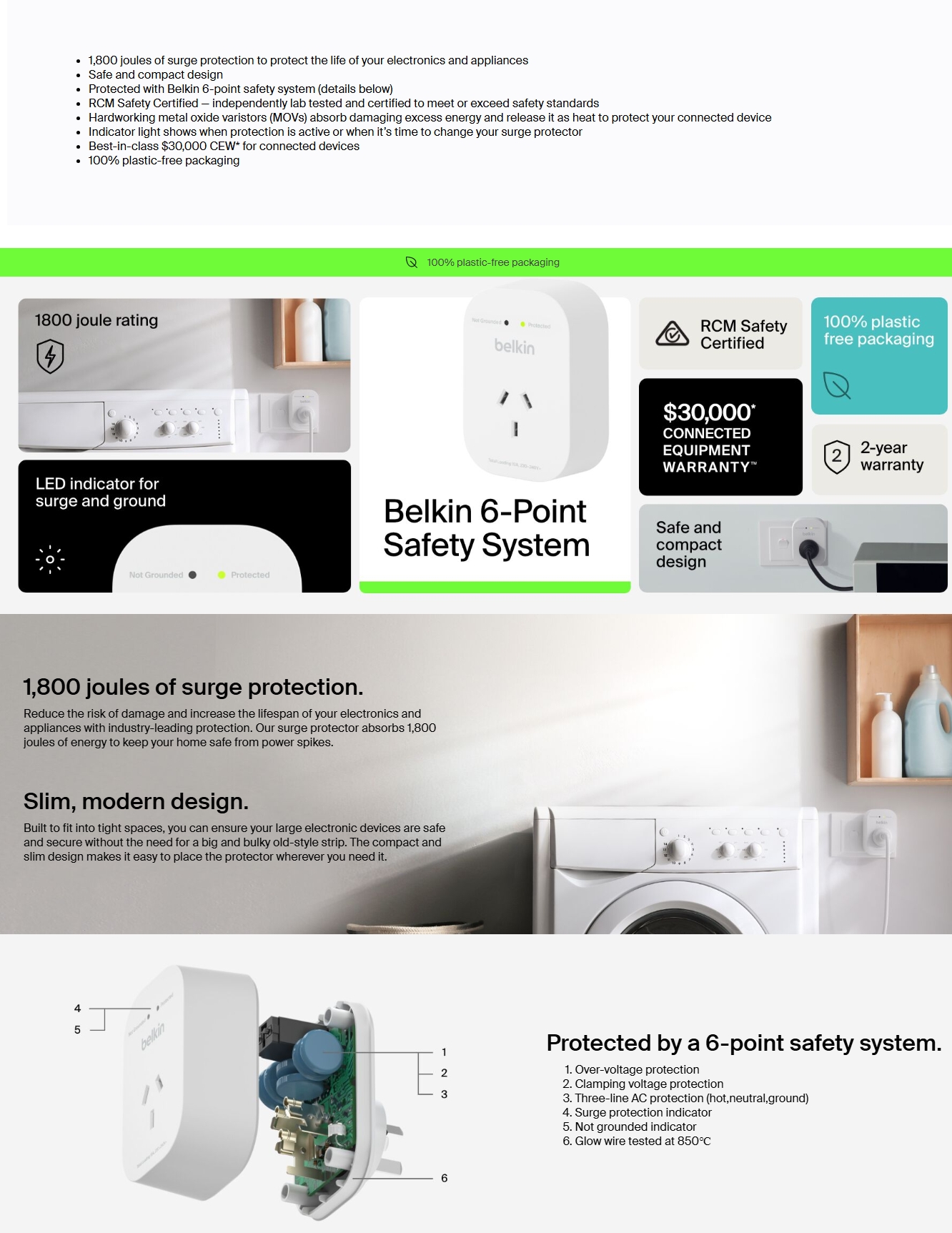 Belkin SurgePro 1-Outlet Surge Protector - SRA010AU | Mwave
