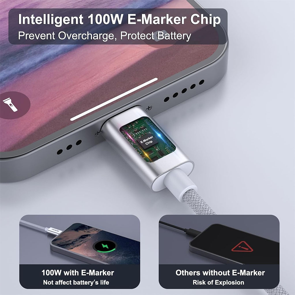 BENFEI 1m 100W USB-C Fast Charging Cable - ELEBEN351SL | Mwave