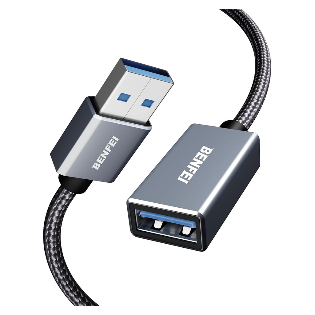 BENFEI 393GY 3m USB 3.0 Male to Female Extension Nylon Braided Cable ...