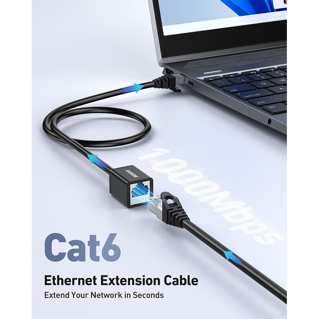 BENFEI 435BK-5M 5m Cat6 RJ45 Extension Male/Female Patch Cord ...
