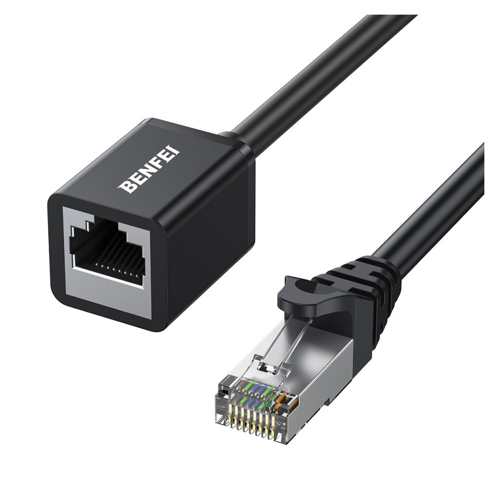 BENFEI 435BK-5M 5m Cat6 RJ45 Extension Male/Female Patch Cord ...