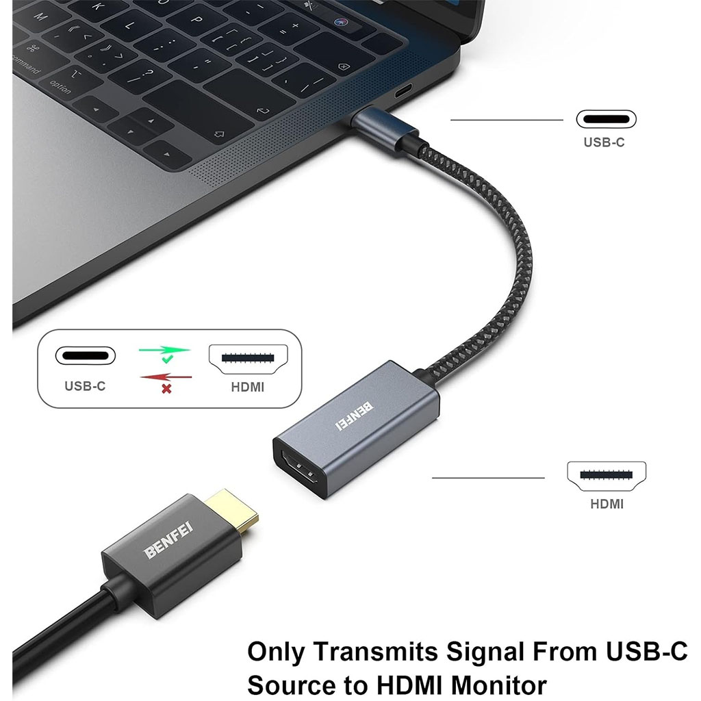 BENFEI USB-C to HDMI Adapter - ELEBEN318GY | Mwave