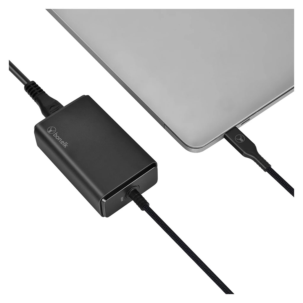 Bonelk Long-Life 65W PD GaN Desktop Charger w/ In-Built USB-C Cable ...