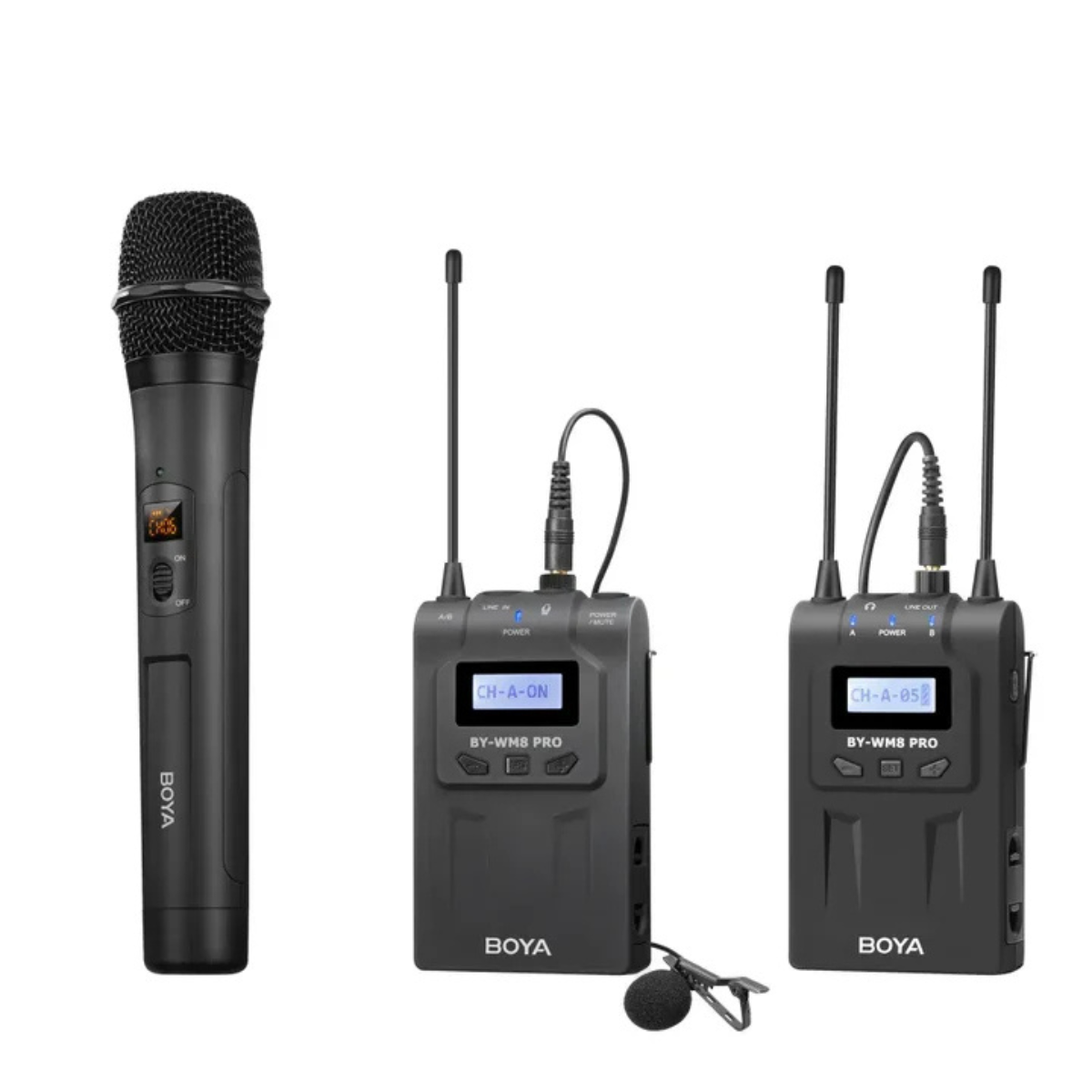 Boya BY-WM8 PRO-K1 UHF Dual Channel Wireless Lavalier Lapel Microphone ...