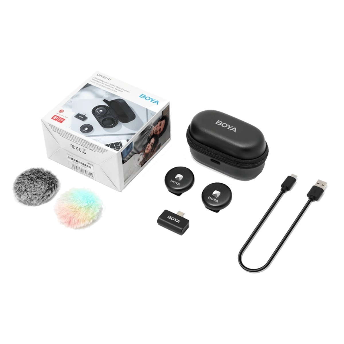 Boya Omic-U Wireless Lavalier Microphone USB-C Devices - OMIC-U-BLK | Mwave