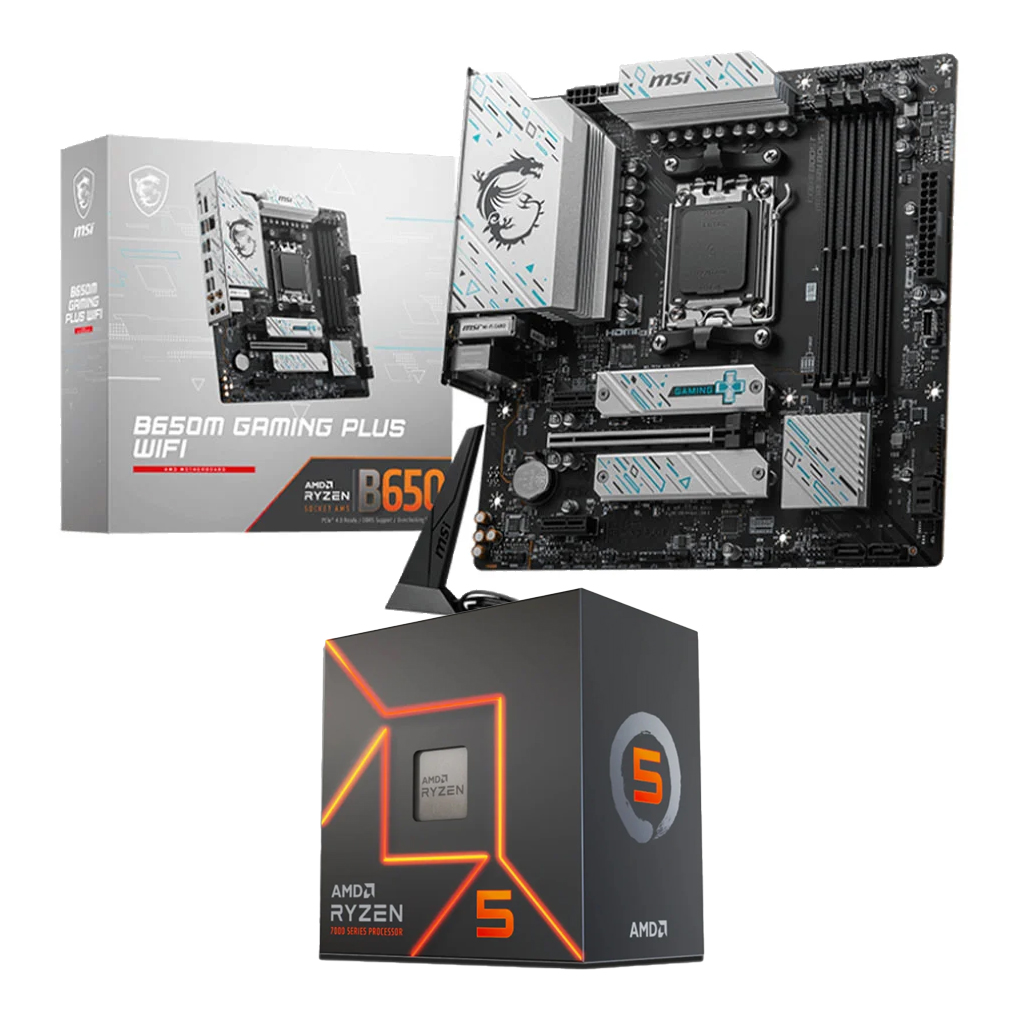 Bundle Deal: AMD Ryzen 5 7600 CPU + MSI B650M GAMING PLUS WIFI Motherboard - AC73758+AC60034 | Mwave