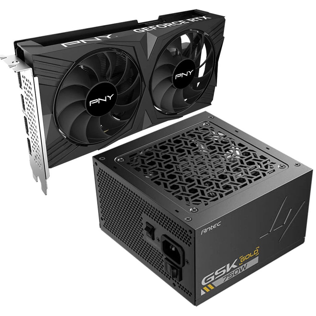 Bundle Deal: PNY GeForce RTX 4060 VERTO Dual Fan 8GB Video Card + Antec ...